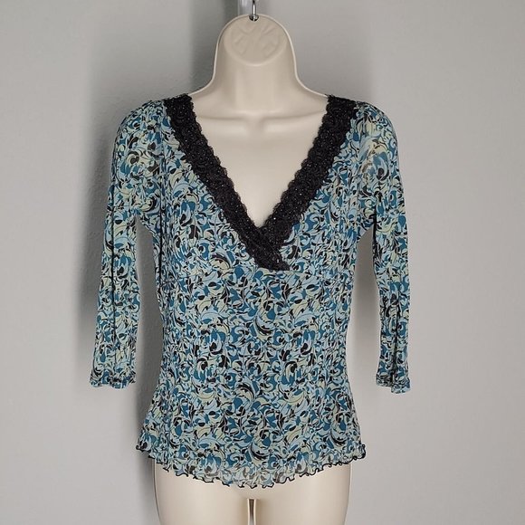 Emma James | Tops | Emma James Classy Beaded Blouse Shirt Sz Ps 34 ...